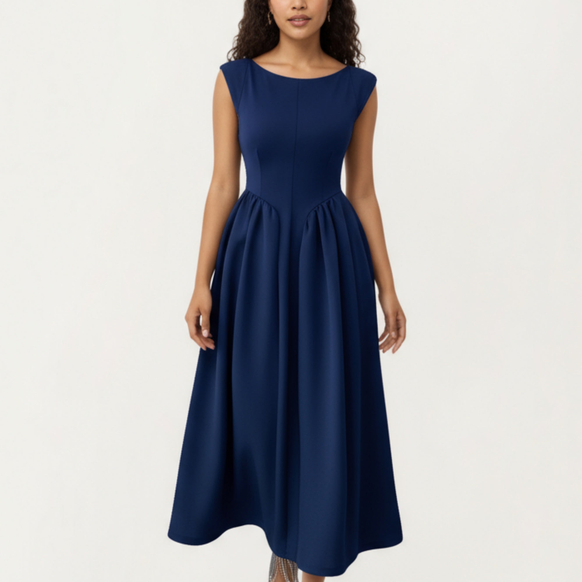 Anna-Kaci Women¡¯s Sleeveless Fit and Flare Maxi Dress with Tailored B